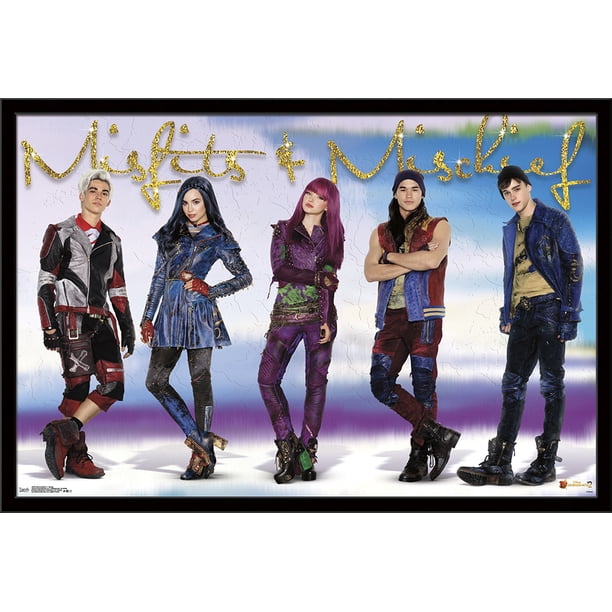 Disney Descendants 2 - Group Wall Poster, 22.375" x 34", Framed ...