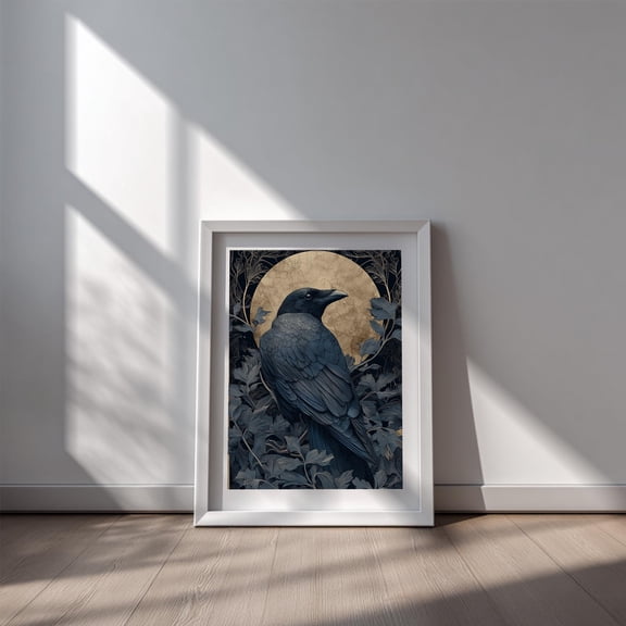 Abstract Animals Black Crow Nature Bird Canvas Painting Print Wall Art ...