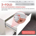 6 Pairs 12 Inch Side Mount Full Extension Drawer Slides 3 Fold Cabinet ...