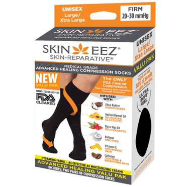 Skineez Pain Relief Compression Socks 10-20mmHg, size S/M, White ...