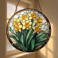 Bright Yellow Daffodils Stained Glass Panel Featuring Spring Garden ...