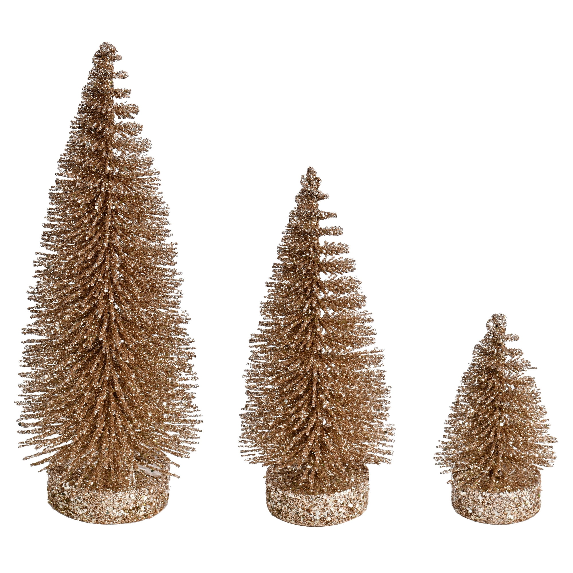 Vickerman 3"-5"-7" Champagne Glitter Oval Pine Artificial Christmas ...