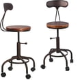 Home Kitchen Stool Industrial Counter Stool with Wheels Height ...