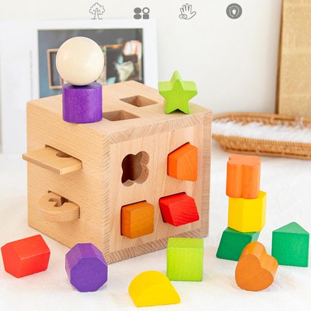 Classic Shape Recognition Sorter Puzzle Mch Blocks Montessori Toys ...