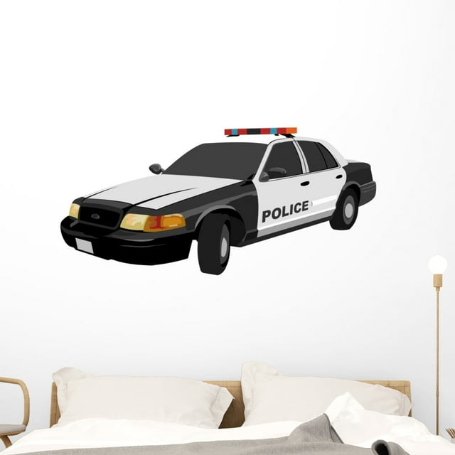 Police Car Wall Decal by Wallmonkeys Peel and Stick Graphic (48 in W x ...