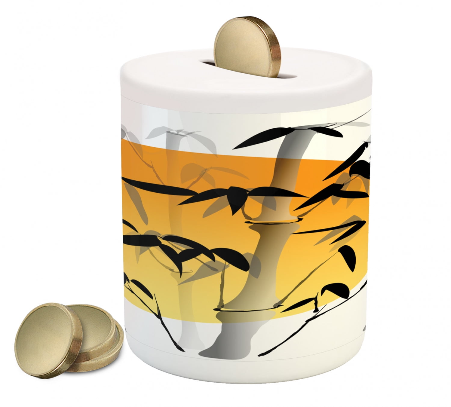 Bamboo Print Piggy Bank, Bamboos Across the Sun Aesthetic Japanese ...