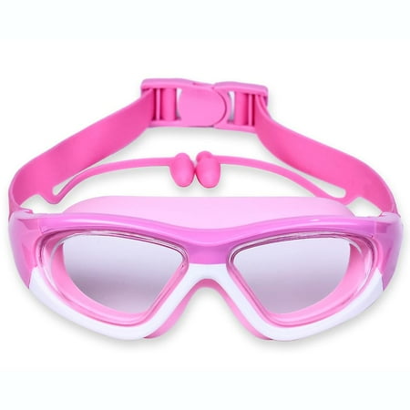 Kids Swim Goggles With Ear&nose Plug Wide View Comfortable Wearing Anit ...
