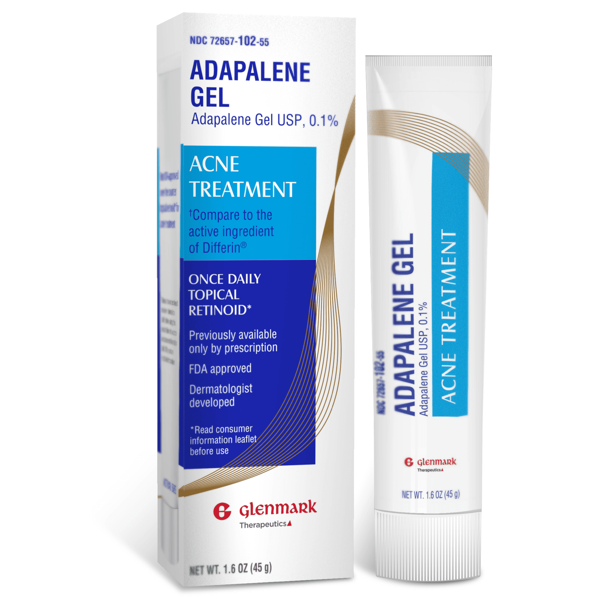 Adapalene Gel 0.1% Acne Treatment, Topical Retinoid Cream For Face ...