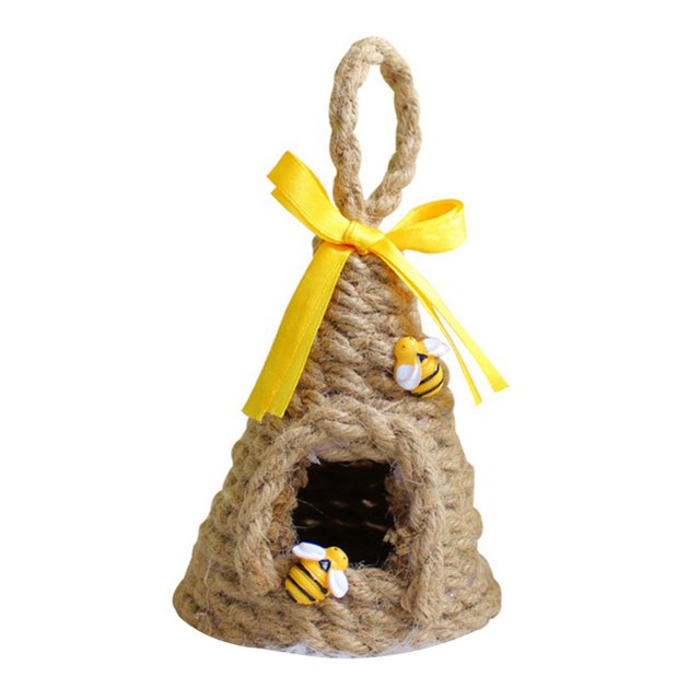 Sunflower Round Honeycomb Ornament Bee Woven Hemp Rope Home Decor ...