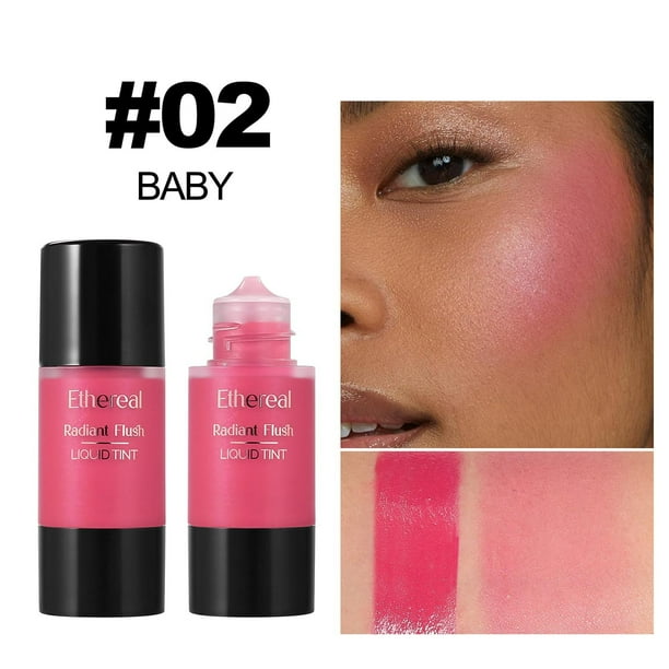 Rubor para mejillas, rubor en polvo rosa con gotero, rubor líquido, 7 ...