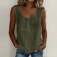 Aezemi Womens Faux Cotton Linen Tank Tops, U Neck Embroidered ...