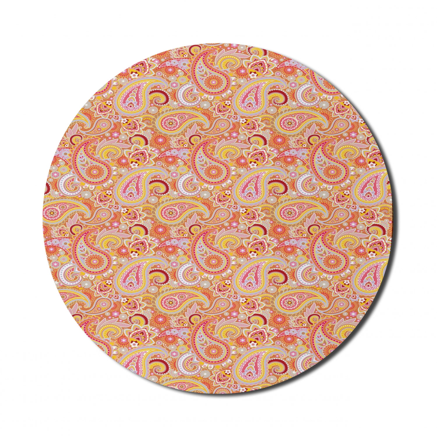 Orange Mouse Pad for Computers, Design Elements Traditional Paisley ...