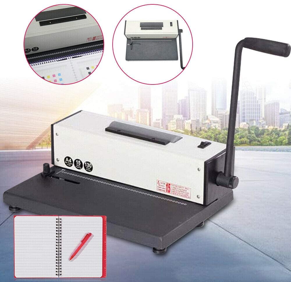 Buy Coil Spiral Binding Machine Spiral Coil Binder 46 Holes Single Coil Binding Machine Metal ...