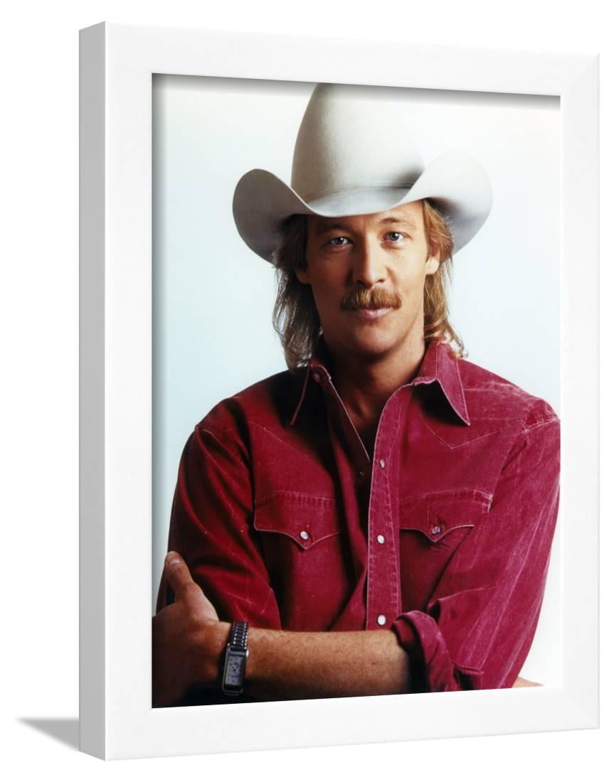 Alan Jackson wearing Red Long Sleeves in Close Up Portrait Framed Print ...