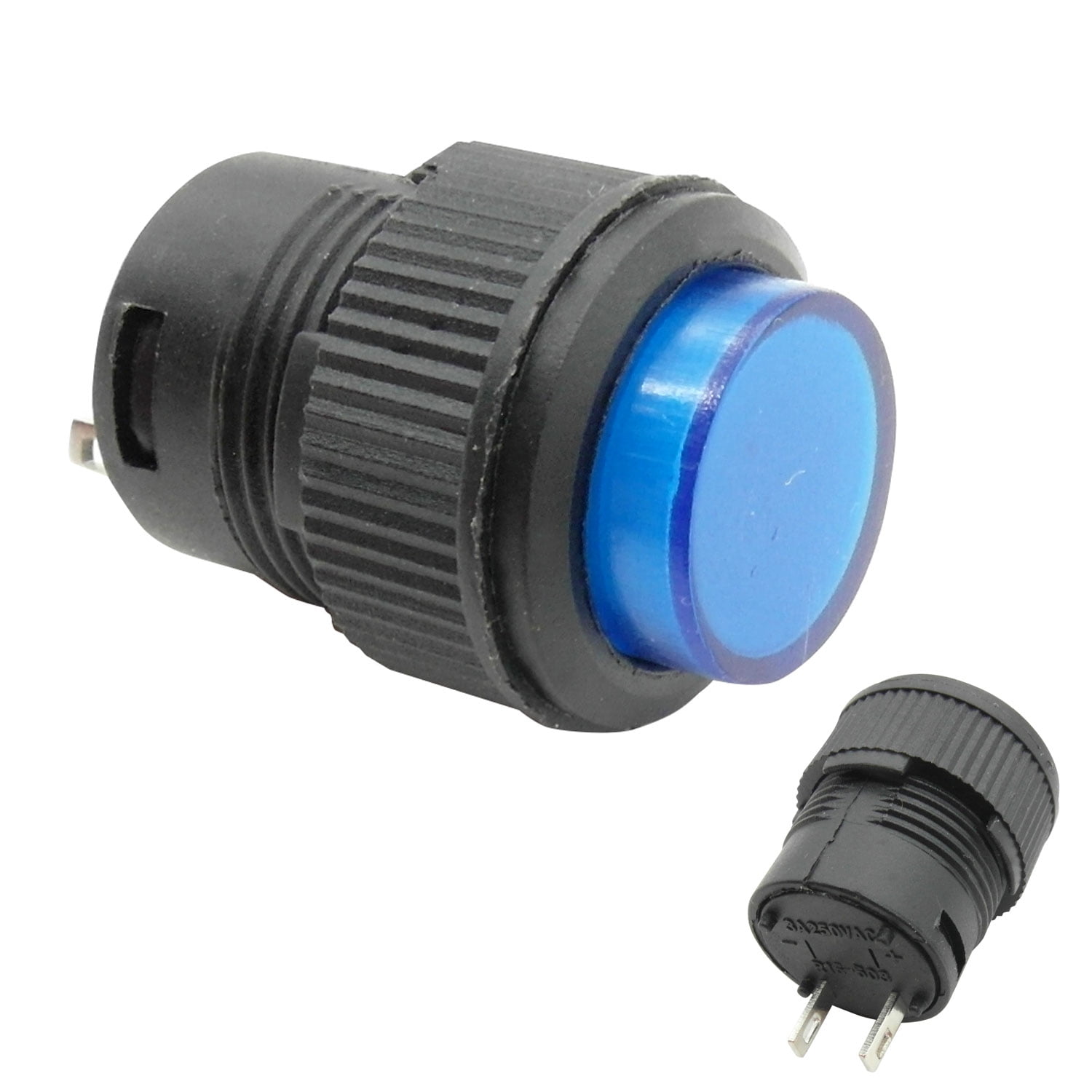 TrendBox 100 Blue Push Button Switch Round 3A 250V AC SPST On/Off Self ...
