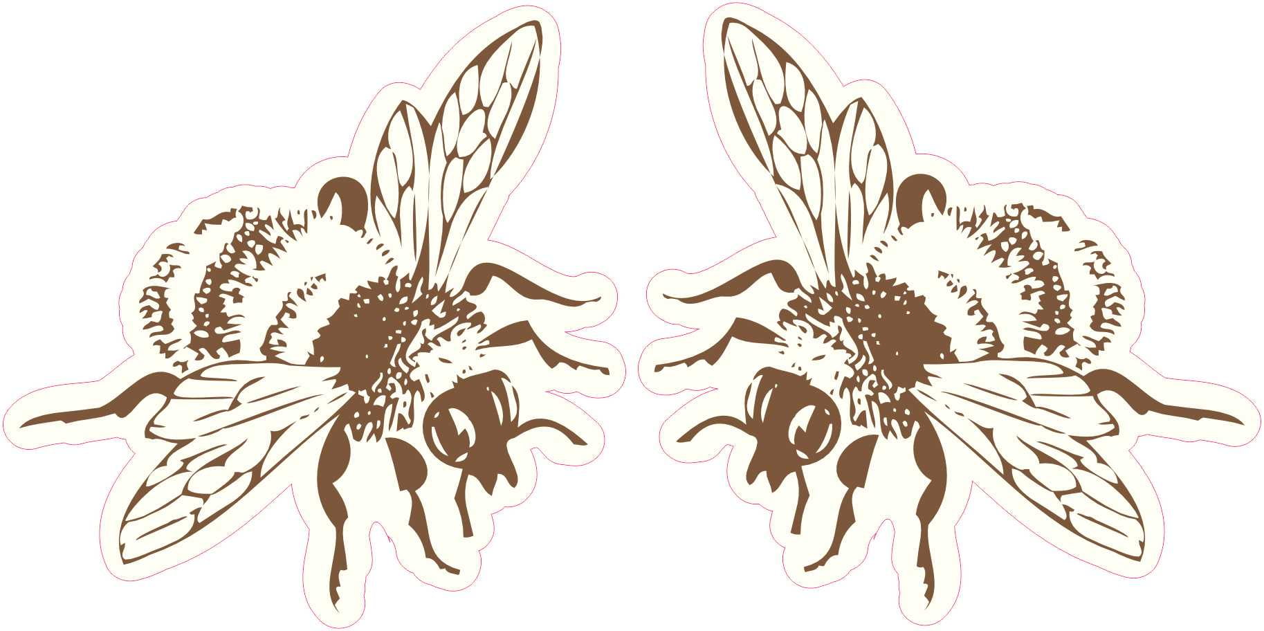 StickerTalk Vintage Bee Vinyl Stickers, 1 sheet of 2 stickers, 3 inches ...