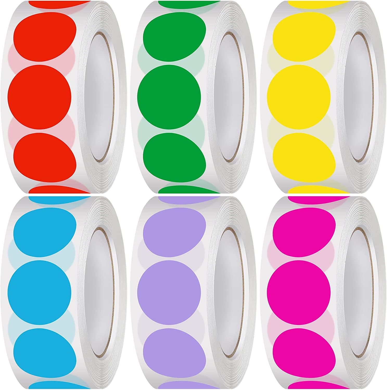 3000 Pieces 3/4 Inch Round Color Coding Labels Roll Dot Stickers ...