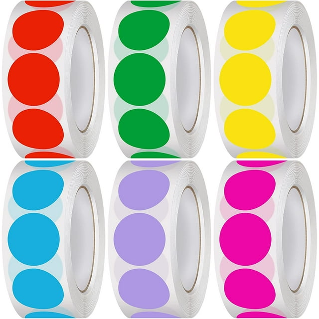 3000 Pieces 3/4 Inch Round Color Coding Labels Roll Dot Stickers ...