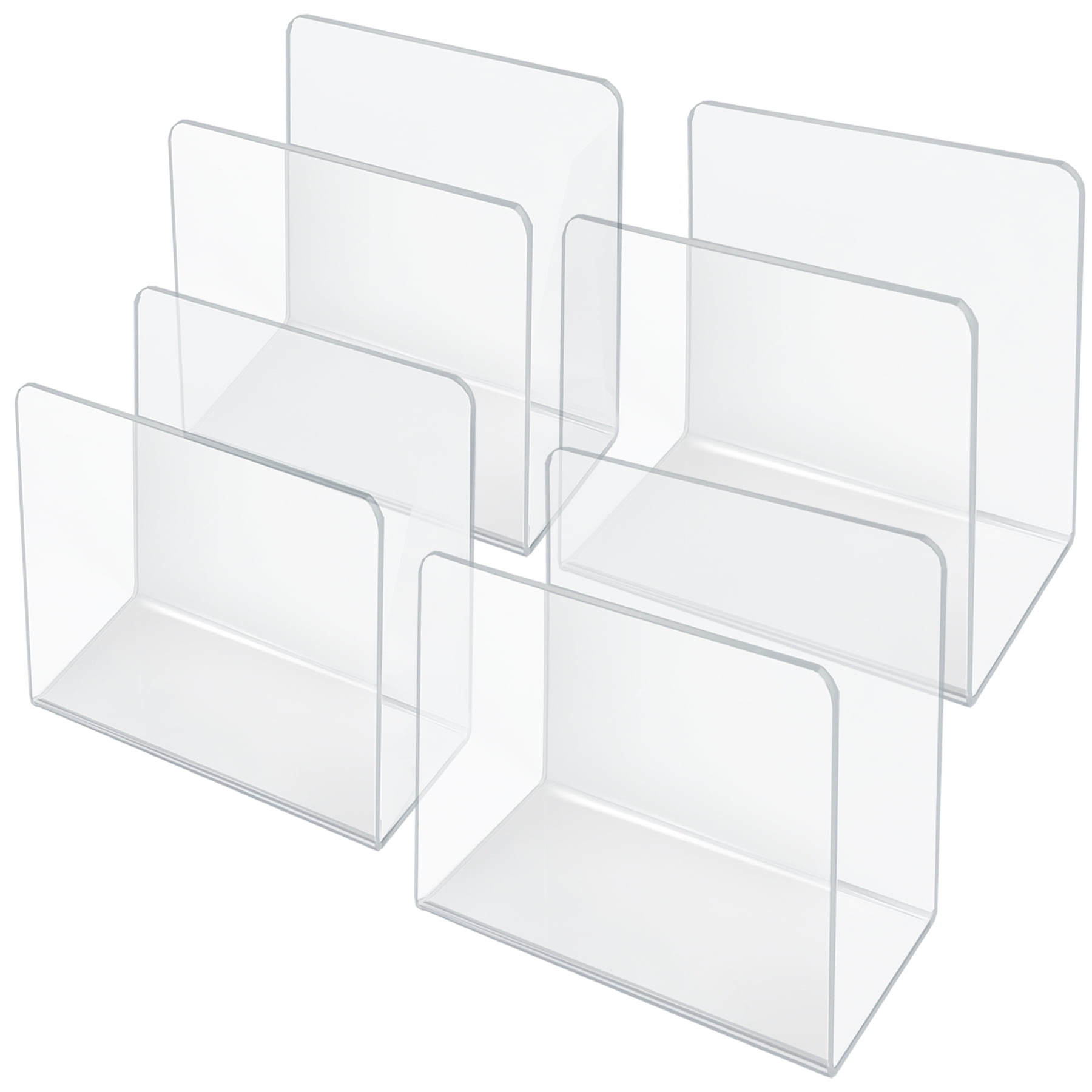 Azar Displays 255084 Clear Acrylic Desk File Holder- Large, 4-Pack ...