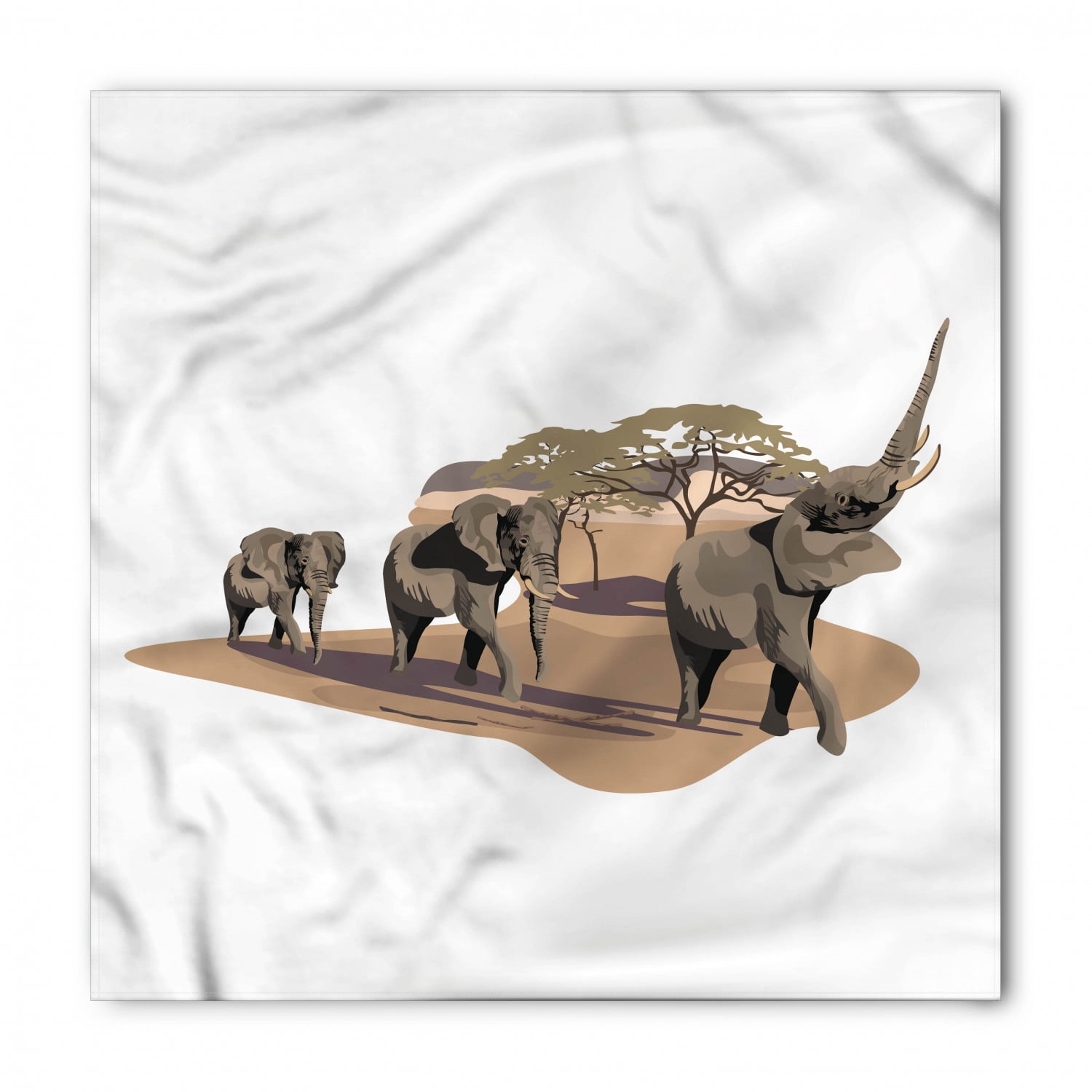 Elephant Bandana, Elephants on Savannah, Unisex Head and Neck Tie, by ...