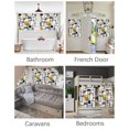Abstract Geometric Line Short Blackout Curtains 36 Inch Long,Classic ...