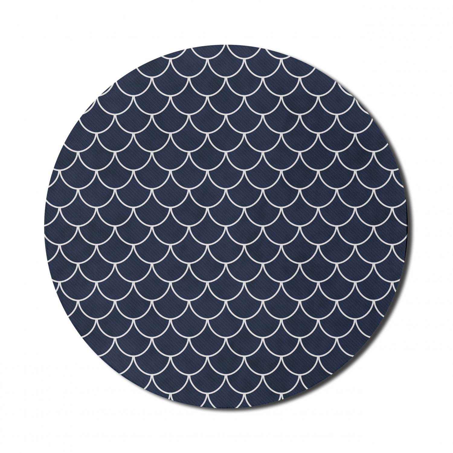 Navy Mouse Pad for Computers, Shell Pattern with Half Circled Lines ...