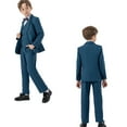 Boys Business Suit 4-Piece Tuxedo Set with Vest, Bowtie, Jacket & Pants ...