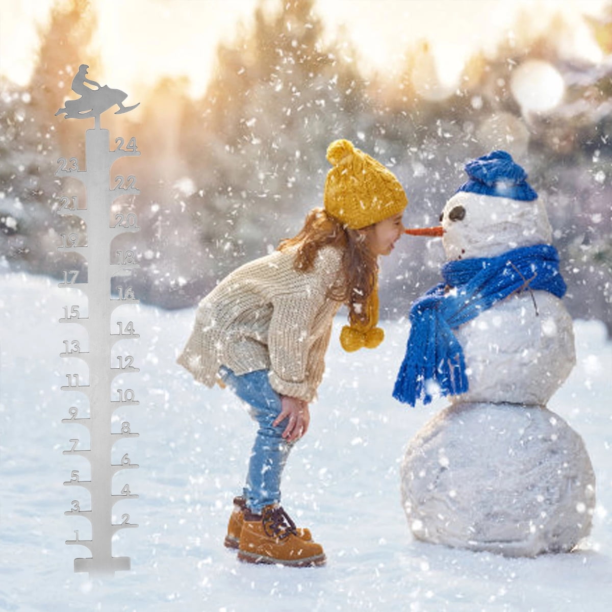 Hands DIY Snow Gauge 40cm Handmade Metal Snow Measuring Stick Durable ...