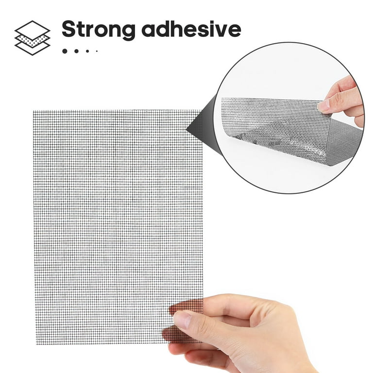 Screen Hole Patches 8-Piece Repair Kit - Self-Stick Fiberglass Patches ...