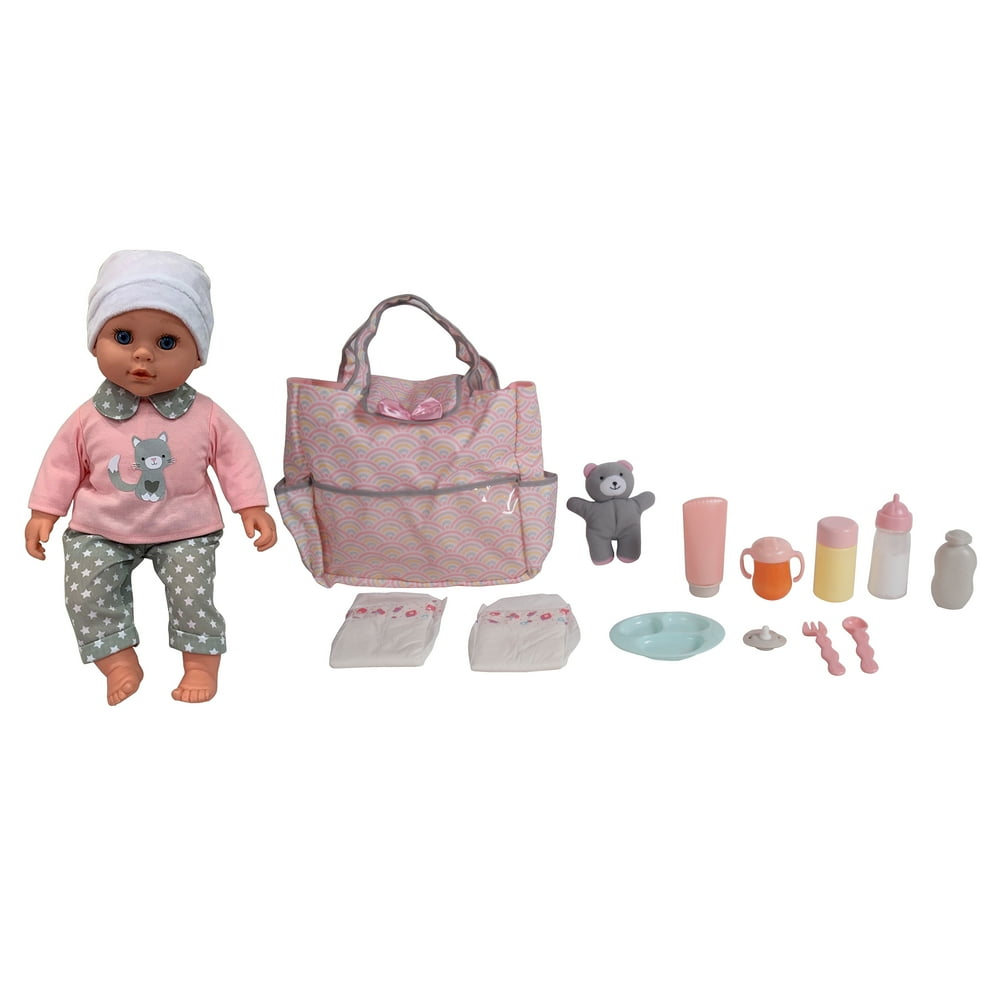Dream Collection 16" Pretend Play Baby Doll with Diaper Bag ...
