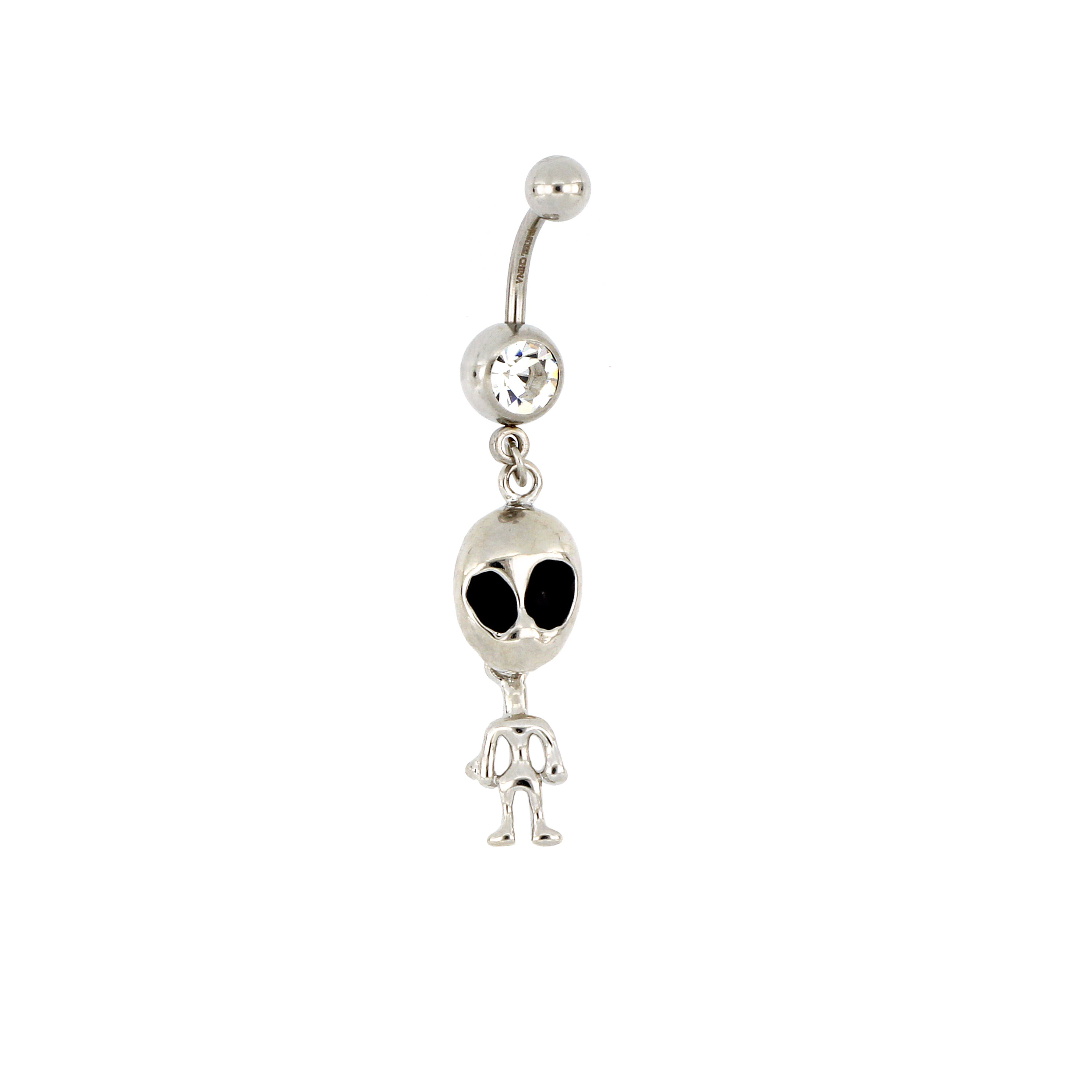 American Steel Stainless Steel Alien Belly Button Ring 014 Gauge ...