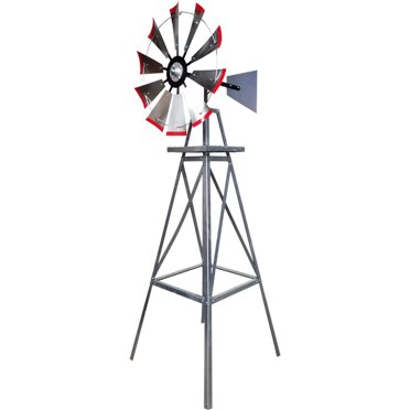 8-foot Tall Windmill w/Texas Flag Tail and Metal Stand - Walmart.com