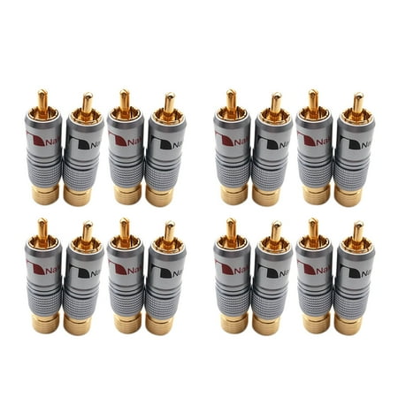 Hifi 10mm Gold Plated RCA Plug Locking Non Solder Plug RCA Coaxial ...