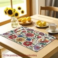 4pcs, Exquisite retro traditional-style flowers placemats, fashion ...