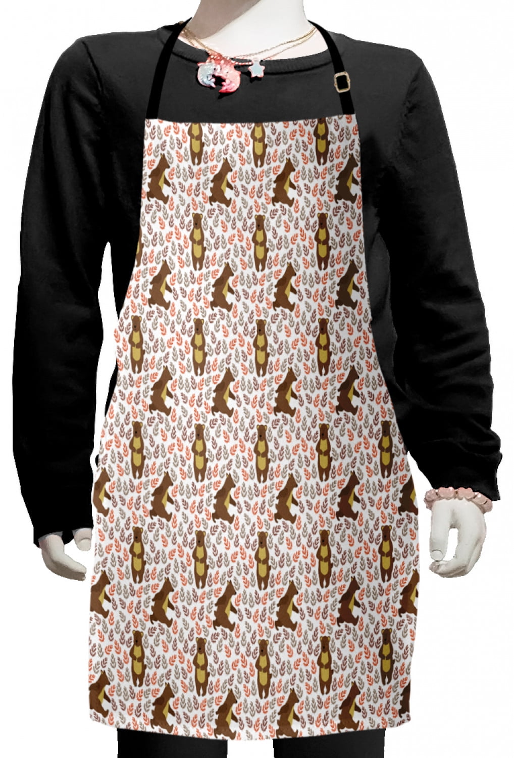 Bear Kids Apron, Repetitive Cartoon Forest Animal Illustration, Boys ...
