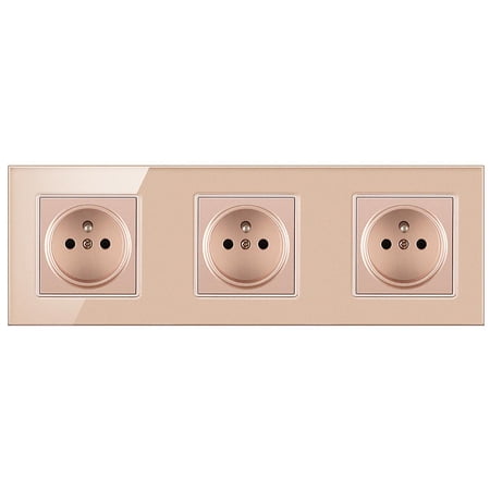 Eu Plug Power Outlets 3 Wall Sockets 110~250v 16a Crystal Glass Panel ...