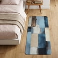 Abstract Color Stitching Washable Runner Rug 3X7 ft Blue Brown Graffiti ...