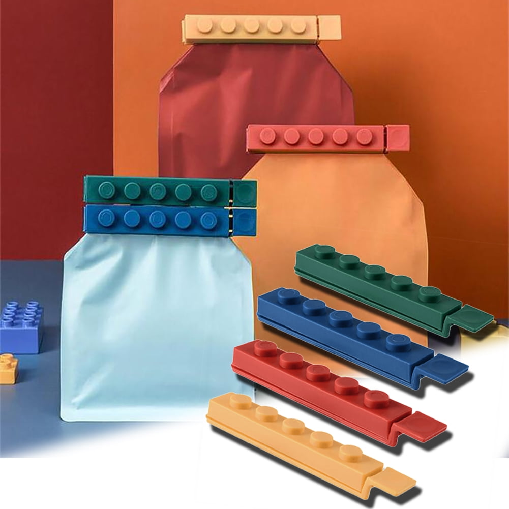 Cheers.US 4Pcs Food Bag Sealing Clips, Snack Clip Building Block ...