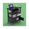 "Luxor Deluxe Mobile Teacher Cart, Rolling Storage, 35-5/8""H x 35-5/8""W x 18-1/4""D, Black ...