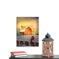 Northlight LED Back Lit Snowy Sunset Barn Scene Christmas Wall Art 15. ...