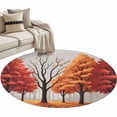 Autumn Forest 4' Round Rug for Cozy Reading Nook Home Office Chair Area ...