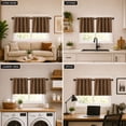 Amay Blackout Polyester Back Tab Transom Window Valance Curtain, Coffee ...