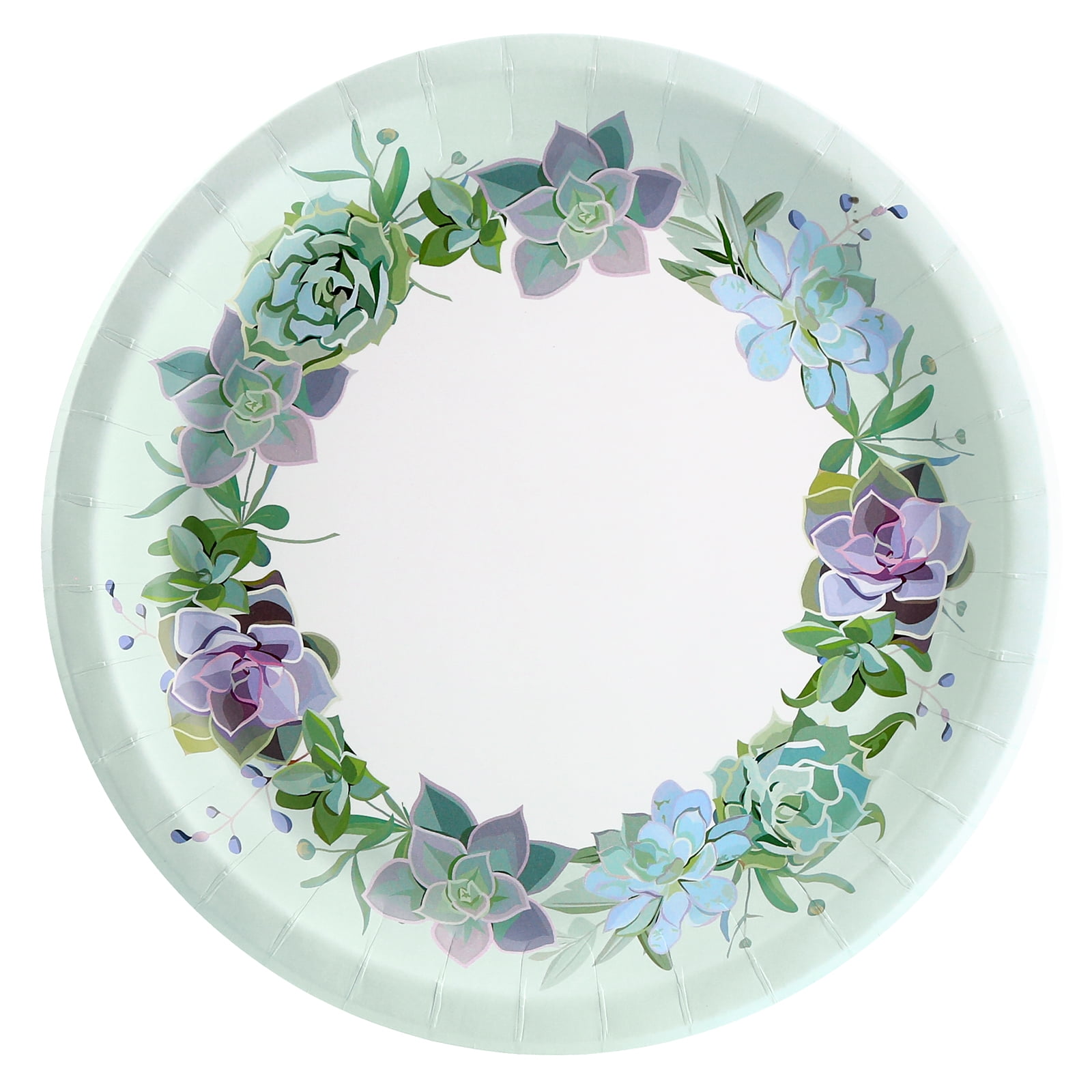 Floral Succulents Dinner Plate (8 Count) - Walmart.com