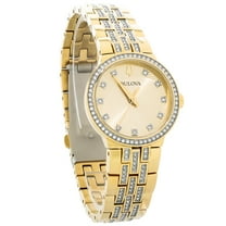 Bulova Women's Classic Champagne Dial Yellow Gold Steel Bracelet Watch ...