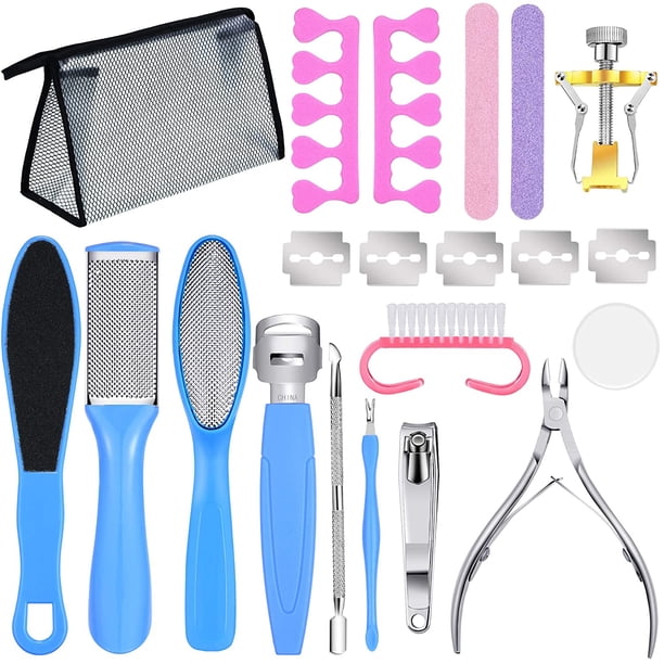17 Pieces Pedicure Tools Set Stainless Steel Foot Rasp Foot Peel Callus ...