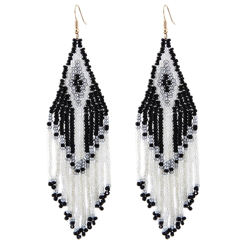 Click here for Nobrand Drop Earrings Beaded Retro Creative Long D... prices