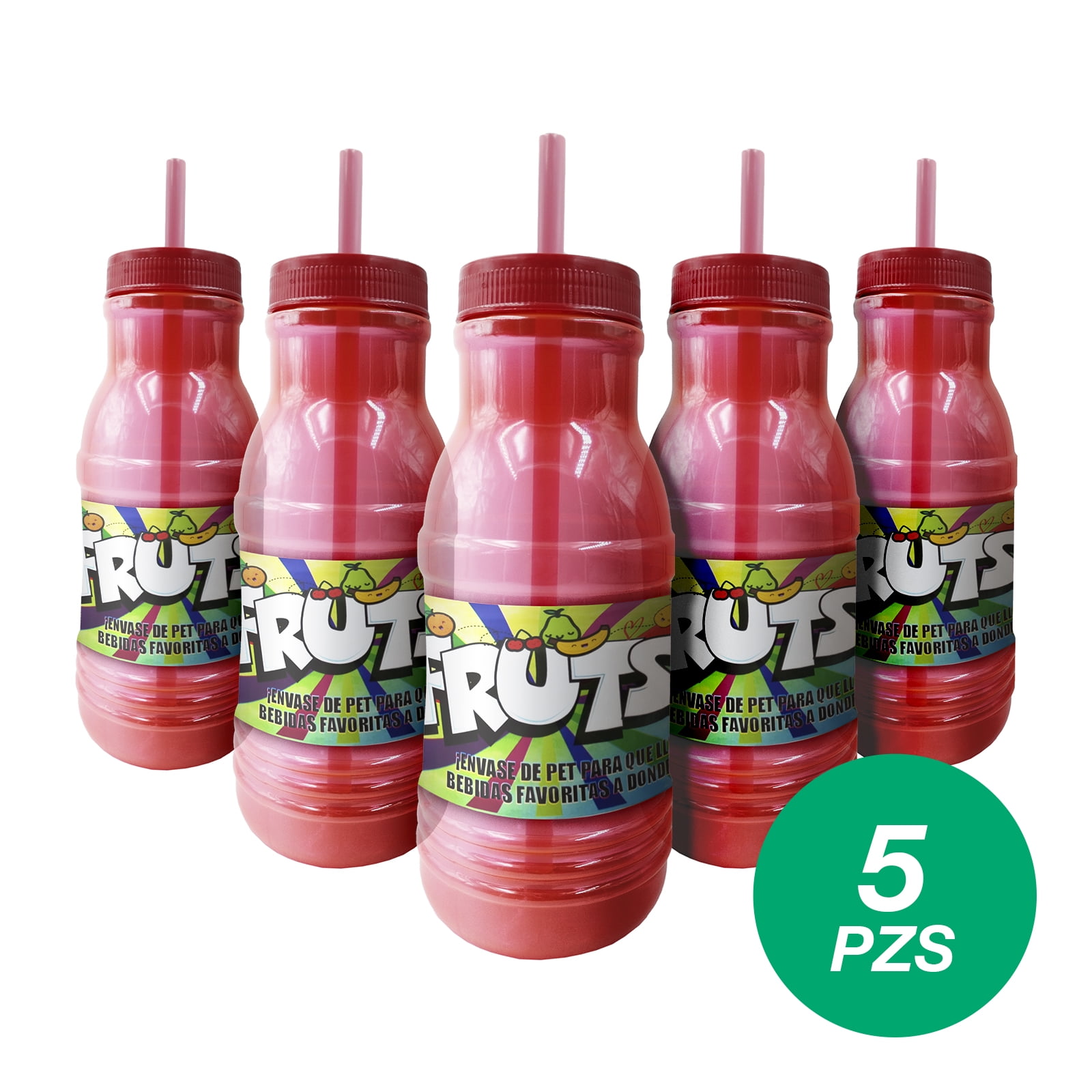 5 Botellas/Dulceros Forma Fruitsi Color Rojo - FARVISAN | Walmart en línea