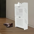 DENEST White Modern Shoe Rack, PVC Storage Cabinet, Entryway Organizer ...