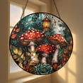 Mushroom Stained Glass Suncatcher – Autumn Lantern Window Hanging Decor ...