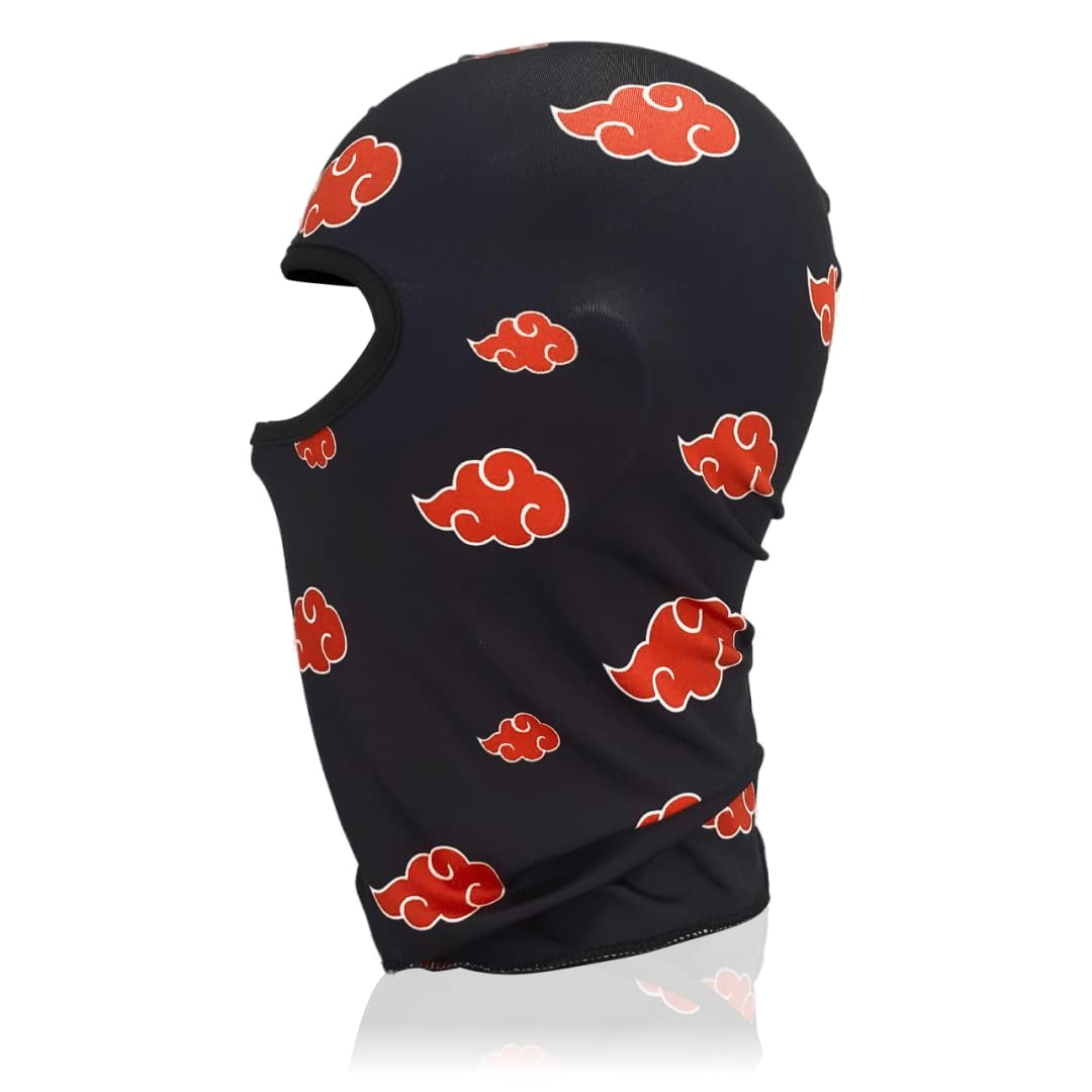 Anime Ski Mask with Design - Red Cloud Black Balaclava Summer Skii and ...